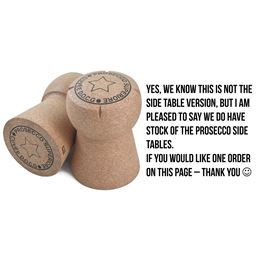 Cool Side Tables in the shape of a giant champagne cork